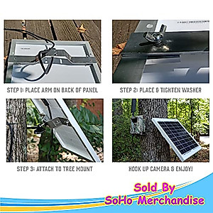 Spartan Camera Spartan Trail Camera Solar Panel - 15W 12V 20inch - Solar Panel for Spartan GoLive or Ghost w/ Cable Bracket Battery Charger Kit Package Metallic