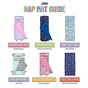 Wildkin Original Nap Mat with Reusable Pillow for Boys and Girls, Perfect for Elementary Sleeping Mat, Features Hook and Loop Fastener, Soft Cotton Blend Materials Nap Mat for Kids(Jurassic Dinosaurs)