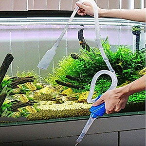 Dependable Industries Aquarium Cleaner Siphon Pump Fish Tank Gravel Sand Cleaner with Long Nozzle with Water Flow Controller