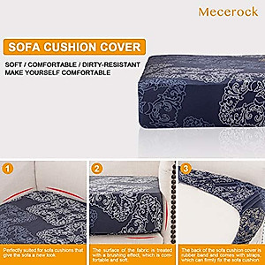 Mecerock Printed Stretch Couch Seat Cover Sofa Cushion Removable Washable Soft Spandex Furniture Protector for Loveseat Couch Sofa Seat Cover Sofa Slipcover Flexibility with Elastic
