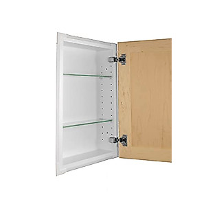 Florida Breeze Cabinets Fieldview Shaker Style Frameless Recessed Solid 14 x 18 Medicine Cabinet, Unfinished Wood