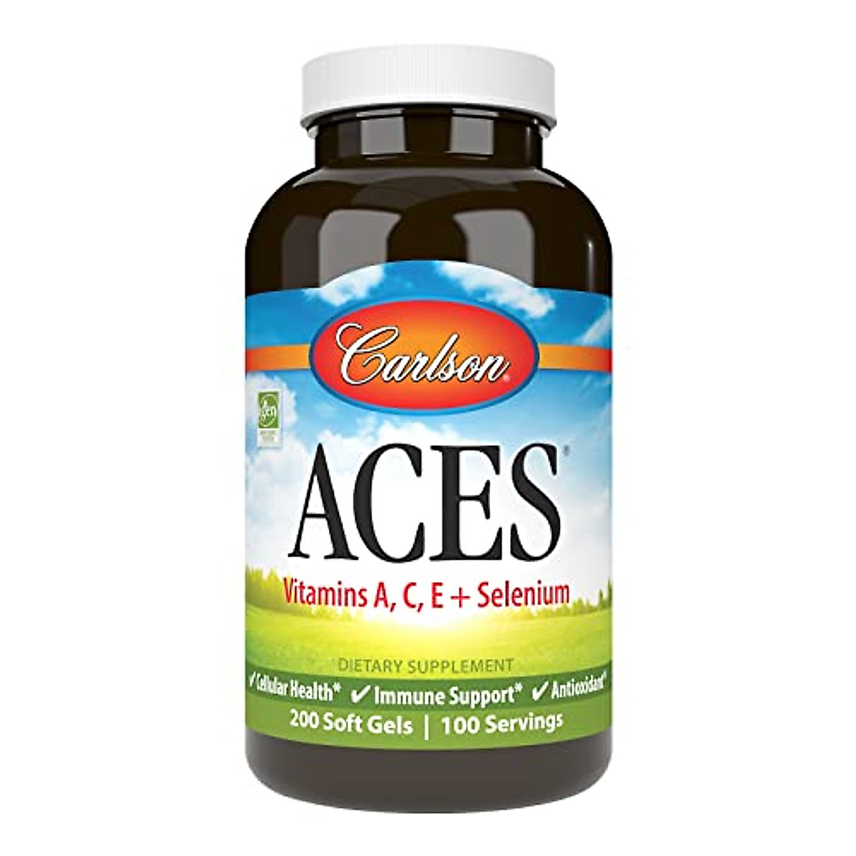 Carlson - ACES, Vitamins A, C, E + Selenium, Cellular Health & Immune Support, Antioxidant, 200 Softgels