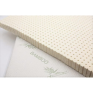 OrganicTextiles 3 Inch Crib Ventilated Mattress Topper, Standard Crib 52"x28", with Natural Bamboo Cover, GOLS Certified, Breathable, Toddler Bed, Nonslip, Soft Cover Protector Pad, Skin-Friendly