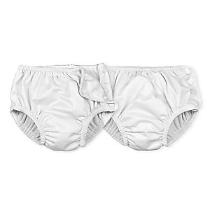 i play. by green sprouts Baby-Boys Snap Reusable Swim Diaper (2pk) | No other diaper necessary, UPF 50+ protection,White/Snap,24 Months