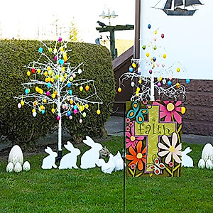 Dyrenson Religious Garden Flag Flower Cross, Home Decorative Faith House Yard Flag, Floral Garden Yard Decorations, Butterfly Daisies Seasonal Outdoor Flag 28 x 40 Easter