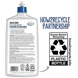 Quick Shine Multi Surface Floor Cleaner 27oz | Ready to Use-Streak Free- No Rinse | Use on Hardwood, Laminate, Luxury Vinyl Plank & Stone | Use in Spray Mops & Vac Mops | Safer Choice Cleaner