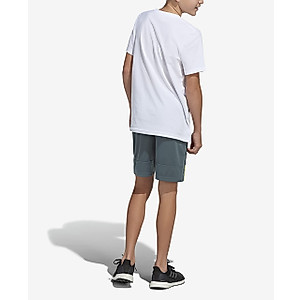 adidas Boys' Clashing 3-Stripes Shorts, Blue Oxide, Large (14/16)