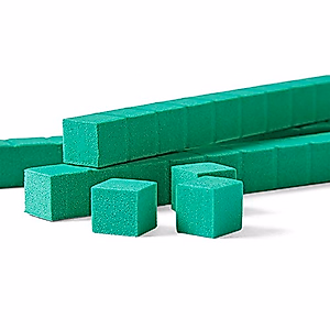 hand2mind Green Foam Base Ten Blocks Complete Set, Place Value Blocks, Counting Cubes for Kids Math, Base 10 Math Manipulatives for Kids, Kindergarten Homeschool Supplies (Set of 1610)