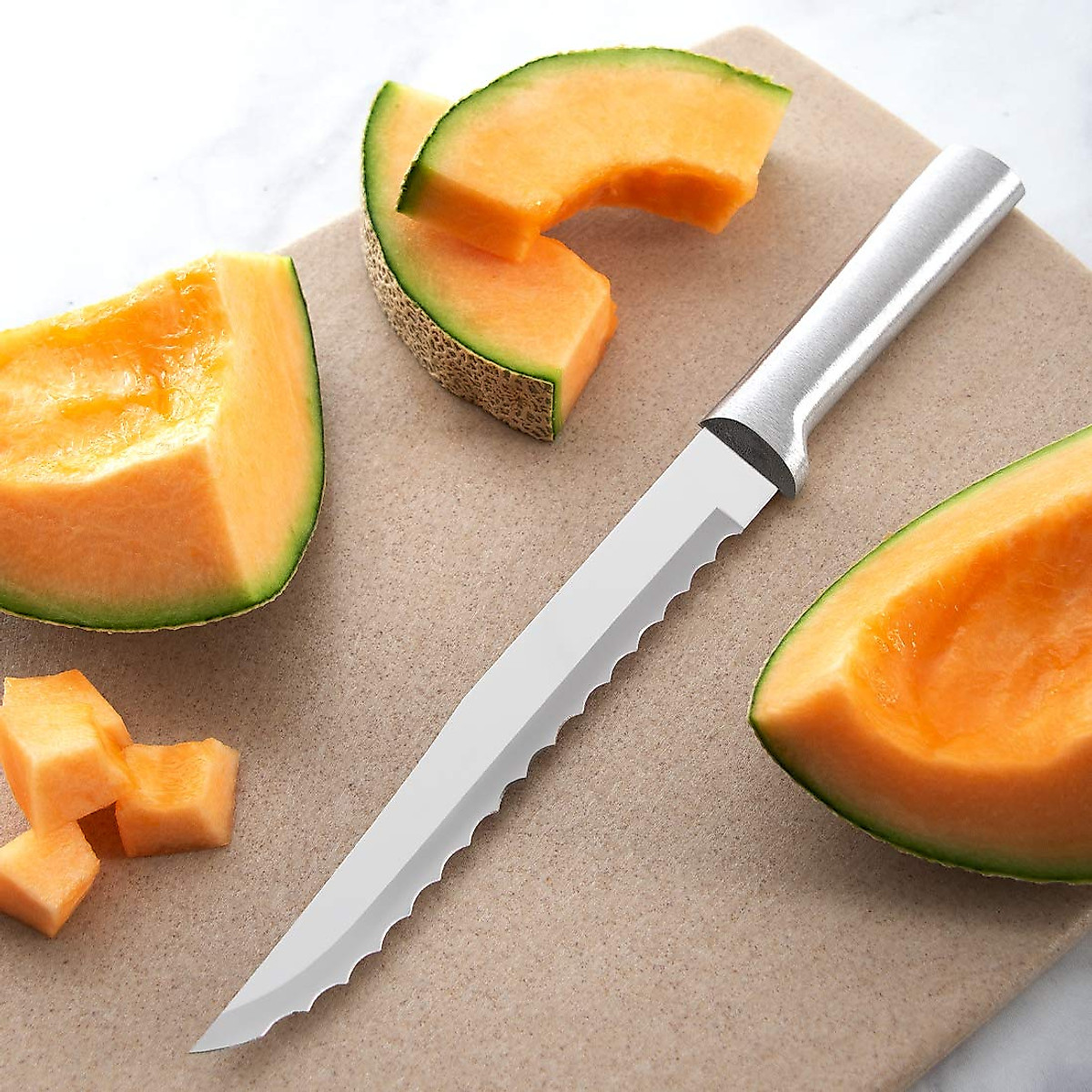 Rada Cutlery Serrated Slicing Knife – Stainless Steel Blade With Aluminum Handle Made in the USA