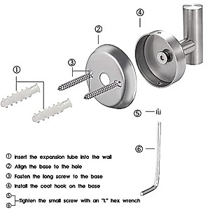 Towel Hooks for Bathrooms Towel Hook 2 Pack Bathroom Hooks Brushed Nickel Robe for Cabinet Closet Door Towel Hooks for Bathroom Wall Mounted Brushed Nickel Towel Hook