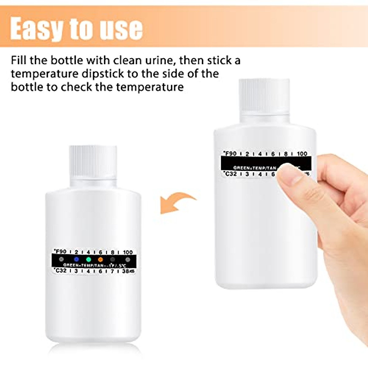 WXJ13 Urine Test Complete Kit Include Empty Bottles,Temperature Test Strips for Urine Testing