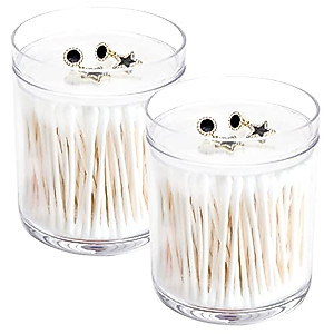 Youngever Clear Plastic Apothecary Jars (2 Sets 15 Ounce)