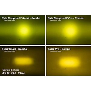 Diode Dynamics Stage Series 2in SAE Yellow Pro Flush Mount LED Pod (pair), Combo w/Amber Backlight