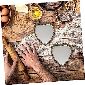 Cabilock Pancake Mold Cake Pan 2pcs Heart Mold Pan Oven Roasting Pan Baking Pan Kitchen Baking Tool Carbon Steel Golden Casserole Cheesecake Heart Shaped Cake Pans