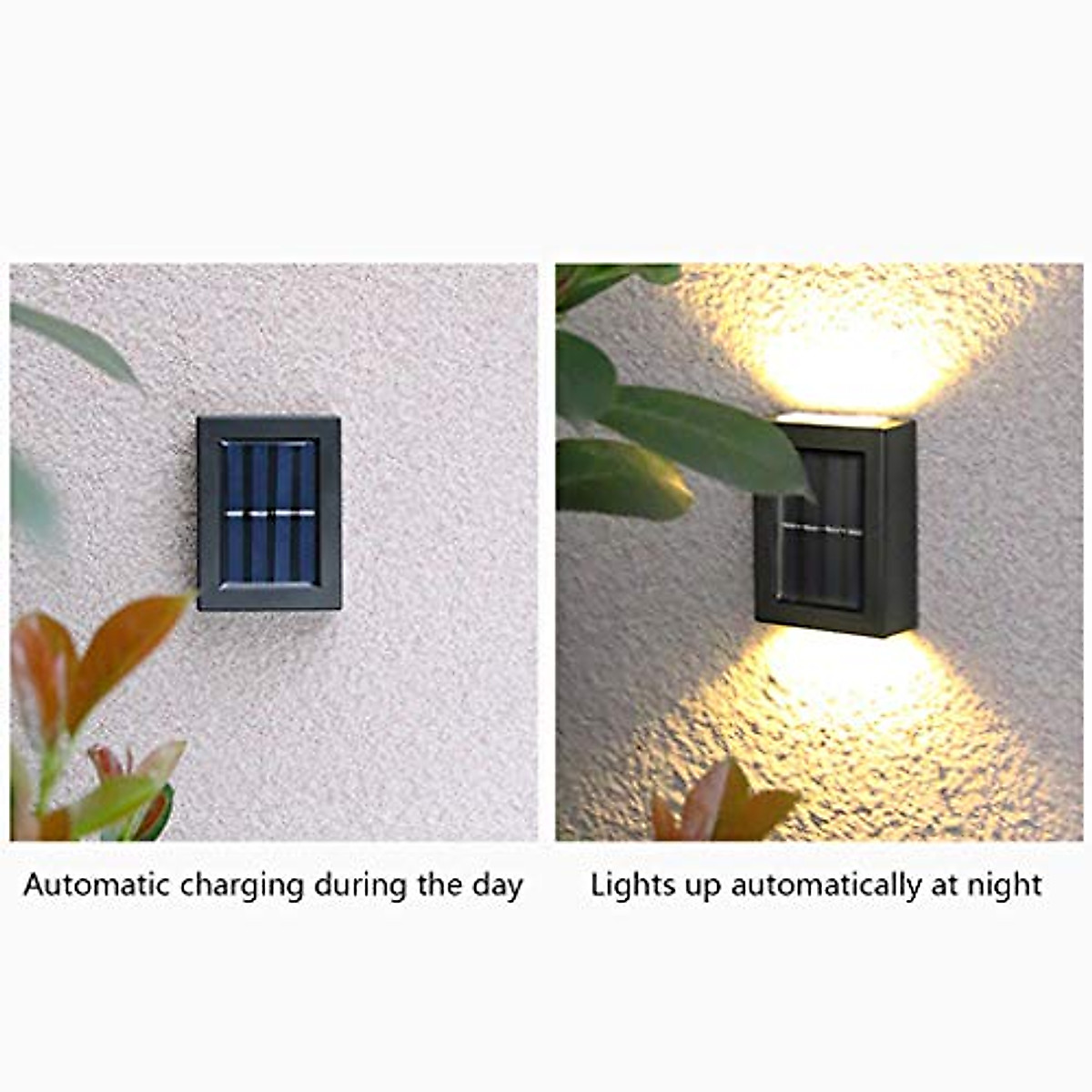 Vxkbiixxcs-o Garden Light, Square Solar Power Garden Light Patio Waterproof Wall Fence Lamp Home Decoration Warm Light