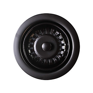 Westbrass CO2196S-12 Combo Pack 3-1/2" Post Style Large Basket Extra-Deep Collar Kitchen Sink Waste Disposal Flange with Strainer Stopper, Oil Rubbed Bronze