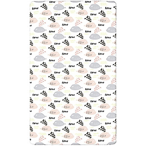 Whale Themed Fitted Mini Crib Sheets,Portable Mini Crib Sheets Ultra Soft Material-Crib Mattress Sheet or Toddler Bed Sheet,24“ x38“,Multicolor
