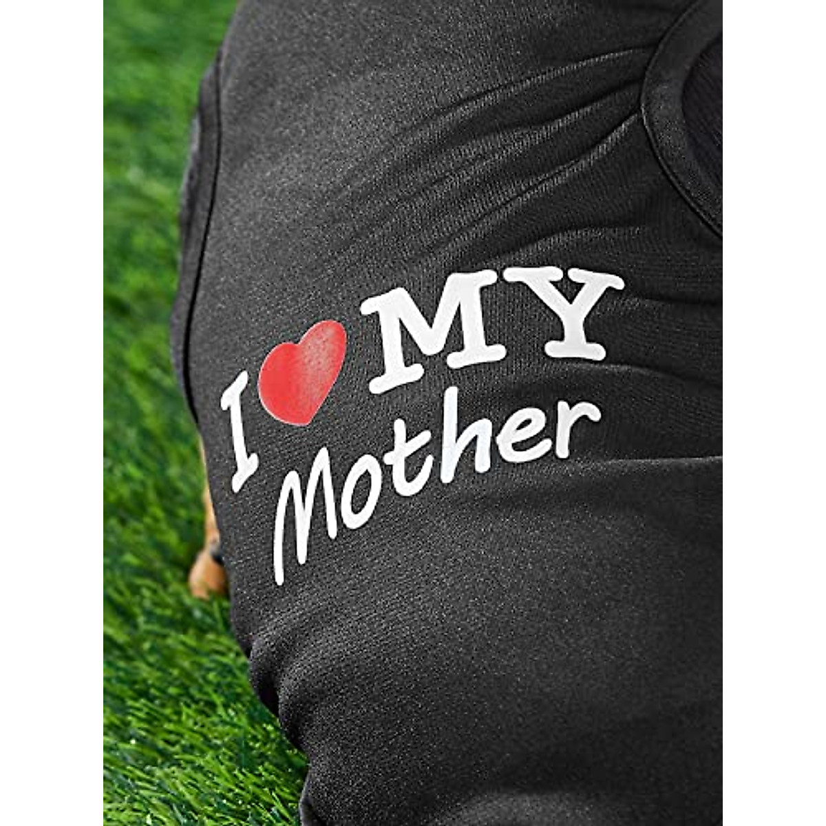 QWINEE Dog Love Mom Dad Letter Print Tank Top Dog Vest Cat Dog Puppy Tee Shirts Clothes for Small Dogs Kitten Kitty Black A XS