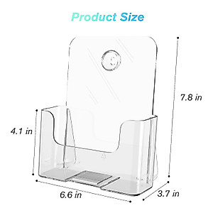 MaxGear Acrylic Brochure Holder 6 x 8 inch, Display Stand Plastic Flyer Holders, for 5.5 x 8.5 inch, 5 x 7 inch Menu Clear Literature Trifold Pamphlet Magazine Holders Countertop or Wall Mount, 2 Pack