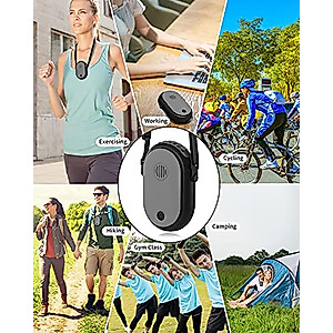 Portable Hanging Neck Fan Rechargeable Necklace Fan with Adjustable Lanyard 3 Speed Wearable Mini USB Personal Fan for Eyelash Women Kids Girls Men Outdoor Travel Camping Park (black)