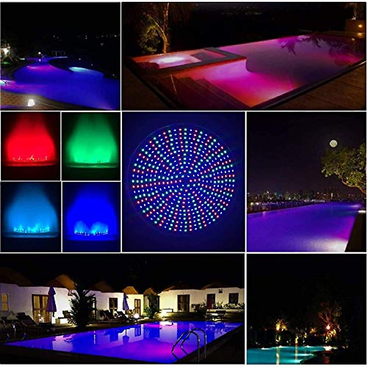 MOSELNY 120V Pool Led Bulb for Inground Swimming Pool 40W Color Changing Led Pool Light with Remote Control Super Bright LED RGB Pool Bulb for Pentair & Hayward Light Fixture E26 Base