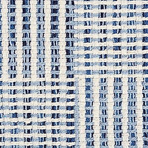 DII Contemporary Square Recycled Yarn Rug, Blue Checker, 2x3'