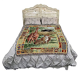 Pure Country Weavers African Plains Blanket by Parker Fulton - Gift Tapestry Throw Woven from Cotton - Made in The USA (72x54)