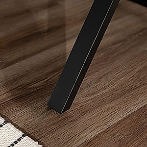 Walker Edison Wright Modern X Leg Glass Top Corner Gaming Desk, 51 Inch, Black