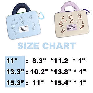 Loizziuy Laptop Bag Bunny Print Space Cotton 11 13 15 17 Inch Pad Tablet Shockproof Fashionable for women Y2k Pad Laptop Case (13.3",Beige)