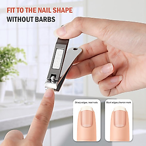 BEZOX Fingernail Clipper - Stylish Nail Cutters for Men and Women, corta uñas Ingrown Nail Clipper - Travel Nail Trimmer with Tin Case