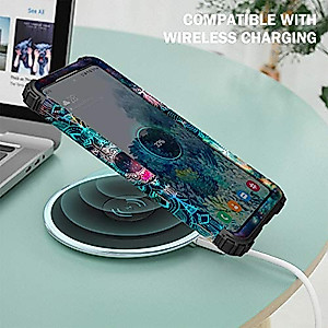 Hocase Galaxy S20 FE 5G Case, Heavy Duty Shockproof Protection Soft Silicone Rubber+Hard Plastic Bumper Hybrid Protective Case for Samsung Galaxy S20 FE (6.5" Display) 2020 - Mandala in Galaxy