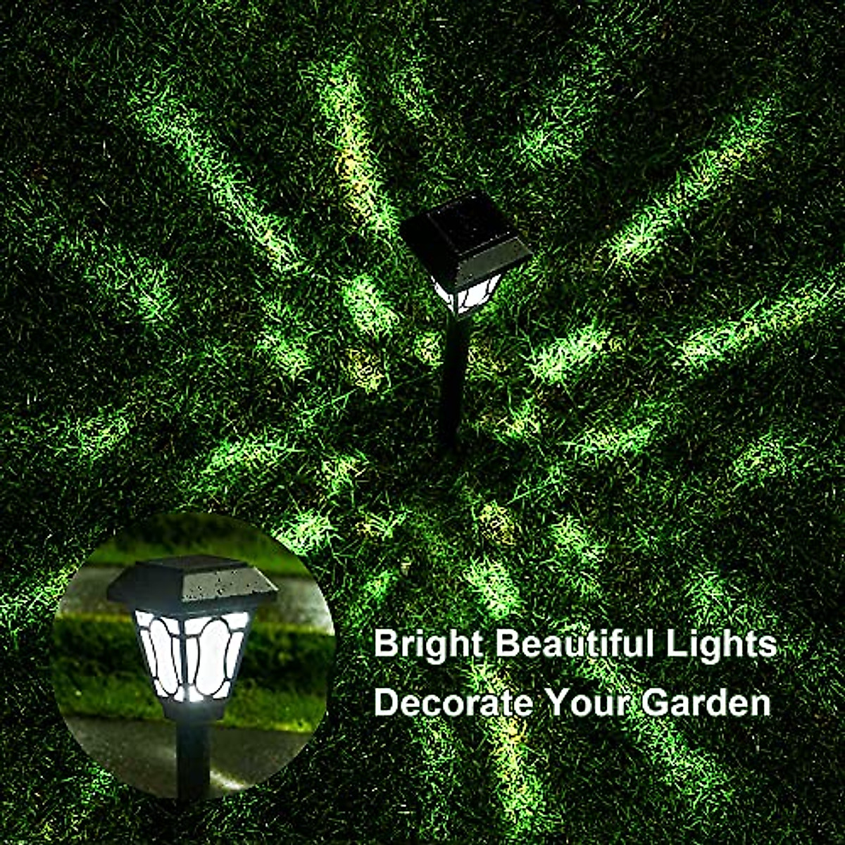 LAMTREE 12 Pack Solar Lights Outdoor Waterproof, 3 Lumens Cool White Led with Cute Pattern, for Pathway,Path, Patio, Yard, Driveway, Walkway, Lawn and Garden