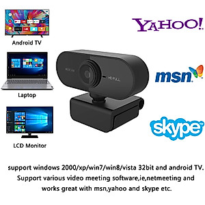 Outrip 1080p HD Webcam, Noise Reduction Microphone Stream Webcam,HD USB Webcam for PC Desktop Laptop,Used for Video Calling, Conference, Recording, Gaming, Studying with Rotatable Clip