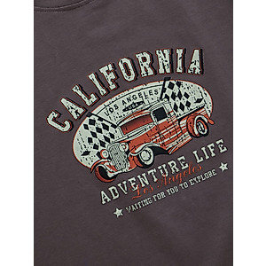 SOLY HUX Girl's Letter Graphic Tees T Shirts Short Sleeve Casual Summer Tops Mocha Brown 160