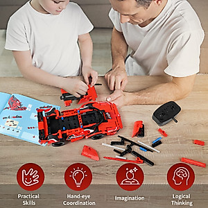 DDAI Toys for 6 7 8 9 10 11 12+ Year Old Boys STEM Building Toy 2 in 1 Remote Control Racecar Building Blocks for Kid Educational Early Learning Kits Best Gifts for Boy