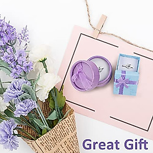 TACYKIBD 24Pcs Gift Box Set, Cardboard Ring Box with Foam and Bow Small Jewelry Box for Christmas, Birthday, Anniversaries, Valentine’s Day, Mother’s Day and Other Festivals (Assorted Color)