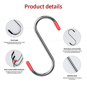 NewFamily 24-Pack S Hooks for Hanging,S Hooks Heavy Duty for Hanging Clothes,S Hook for Kitchen,Wardrobe,Work Shop,Bathroom,Garden,Office
