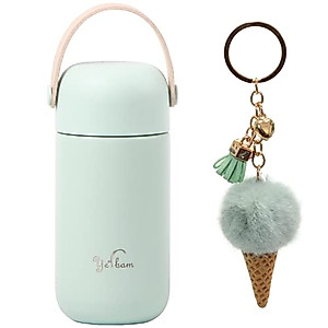 YERBAM 5.5oz Mini Tumbler Stainless Steel Vacuum Insulated Water Bottle Double Wall Thermos Flask Small Size BPA Free Leakproof (tea green)