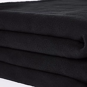 Dreamscene Large Warm Polar Fleece Blanket Twin Bed Soft Plush Sofa Microfiber Throw Over, Plain Black - 50" x 60" inch