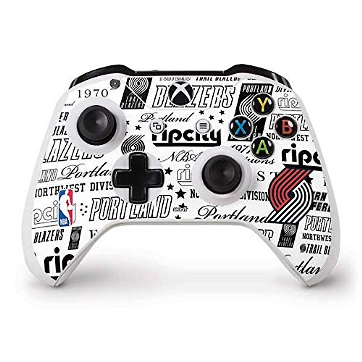 Skinit Decal Gaming Skin compatible with Xbox One S Controller - Officially Licensed NBA Portland Trail Blazers Historic Blast Design