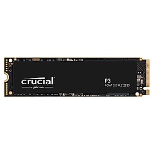 Crucial P3 500GB PCIe Gen3 3D NAND NVMe M.2 SSD, up to 3500MB/s - CT500P3SSD8