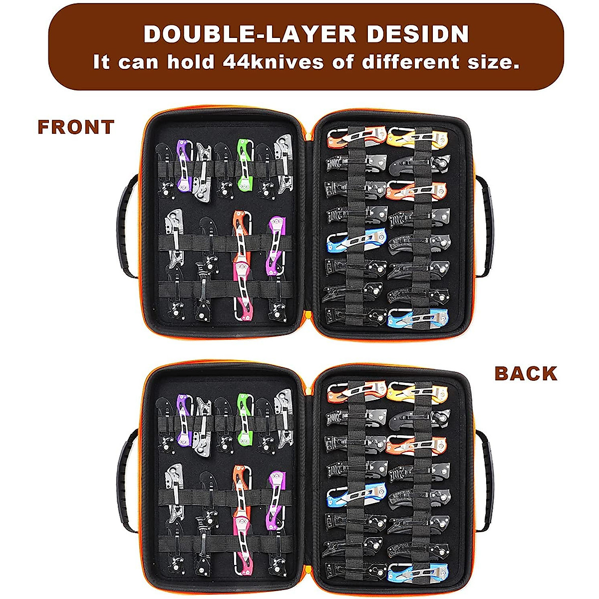 Knife Display Case,62 Slots Knife Case,Knife Storage,Butterfly Knives Storage Organizer,Pocket Knives Collection Protector Butterfly Knives Case For Survival Tactical Outdoor EDC Mini Knife