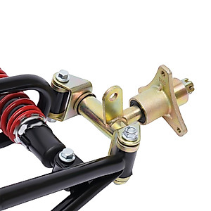 Front Suspension Arm Assembly Kit Upper/Lower Suspension Swingarm Assembly Suspension Shock Arm Upper&Lower Swingarm Steering Kit for DIY ATV Quad Bike Buggy Go Kart