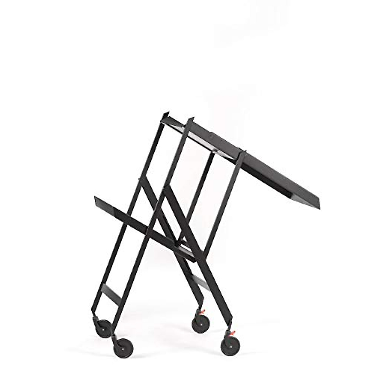 Alessi RS11 B Plico Folding trolley in steel coloured with epoxy resin, black. Shelves in polyurethane.