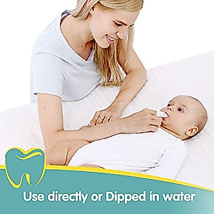 Tongueclear Baby Dry Wipes | Tooth and Gum Wipes | Baby Tongue Cleaner | Stage 1 Birth to First Teeth | 0-36 Months | 60 Count