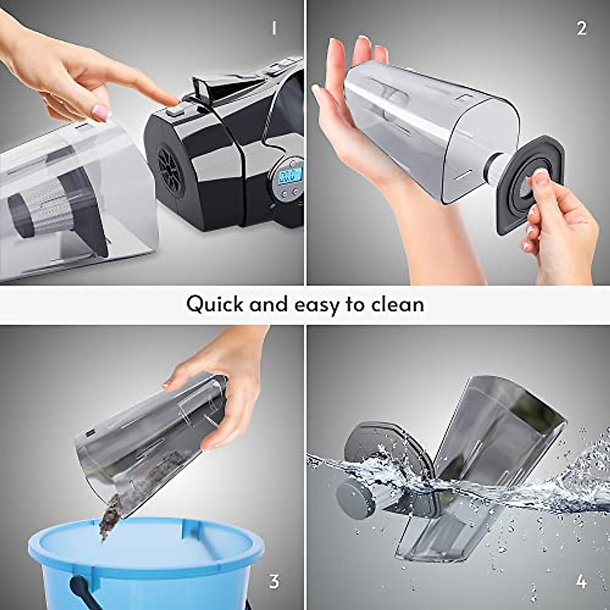 AMEBIBO 4-in-1 Car Vacuum Cleaner, Tire Inflator Portable Air Compressor with Digital Tire Pressure Gauge LCD Display and LED Light, 12V DC Air Compressor Pump, 14,8FT Cord