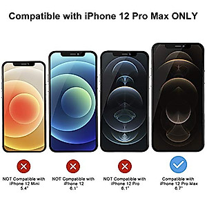 TECHO Privacy Screen Protector Compatible with iPhone 12 Pro Max Anti Spy Tempered Glass Film (Edge to Edge Full Coverage) (Case Friendly) (2 PACK) (6.7 inch)