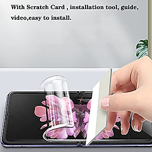 [3 Pack]Screen Protectors Designed for Samsung Galaxy Z Flip 5/Z Flip 4 5G 2022, 3 Pack Inside Screen Self-Healing TPU Film Scratch-Resistant Bubble Free Sensitive Touch Ultra-Thin Screen Protectors for Galaxy Z Flip 5/Z Flip 4 Support Fingerprint Unlock