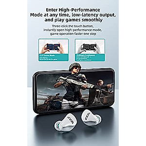 erjigo TWS Wireless Earbuds, CCA CC4 Bluetooth 5.2 Headphones 20 Hours Playtime Earphones with Charging Case, in Ear Headset Noise Cancelling Microphone, for Sports/Working (White)