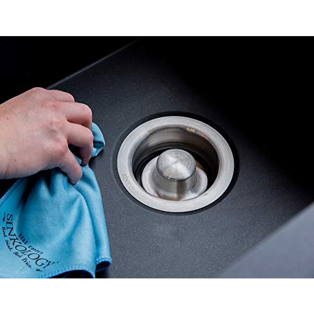 SinkSense 3.5" Disposal Flange Drain with Stopper, Stainless Steel